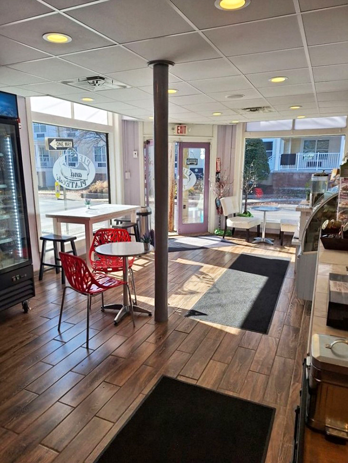 Sunlight streams across wooden floors, illuminating this cozy haven where pie dreams come true and calories don't count.