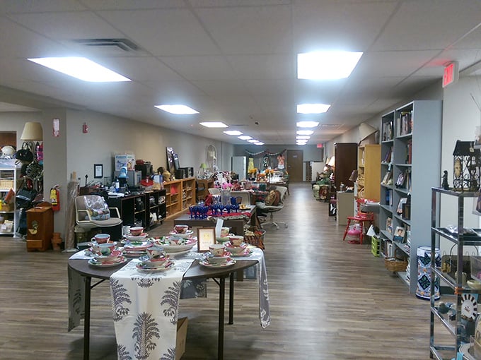 Aisles of possibility stretch before you. That elegant china set is just waiting to become the star of your next dinner party.