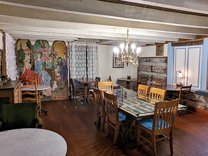 Where history meets dinner service. Original log walls and vintage murals create an atmosphere that makes even first-time visitors feel like they've come home.
