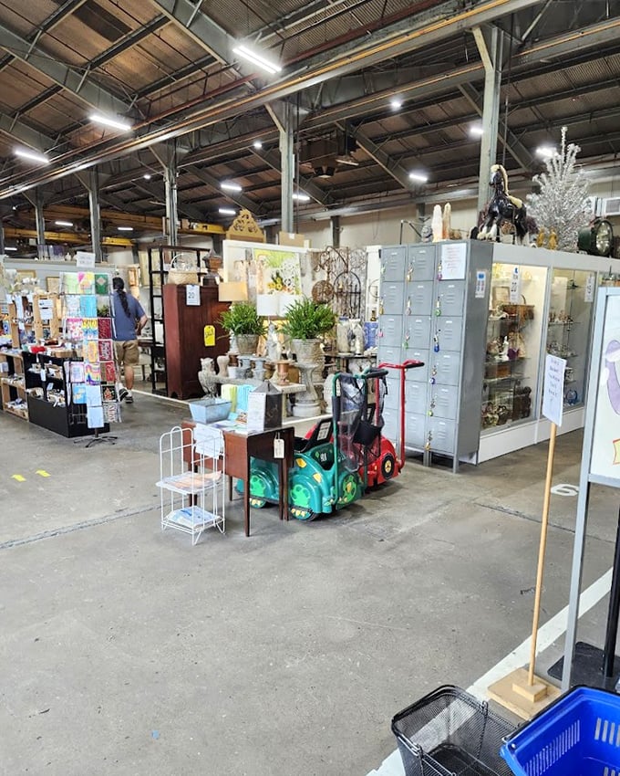 Industrial chic meets treasure trove. Those vintage lockers probably have stories that would make your high school memories seem boring by comparison.
