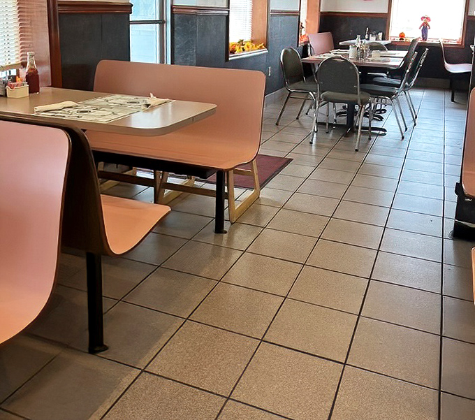 Classic diner booths await inside Mary's&mdash;where conversations flow as freely as the coffee, and breakfast dreams come true without fancy pretense.