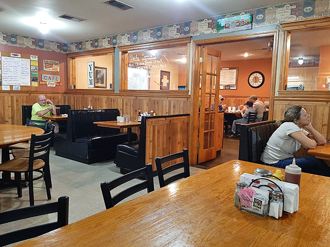 Where wood paneling never went out of style and conversations flow as freely as the coffee. The dining room feels like a warm hug from your favorite aunt.