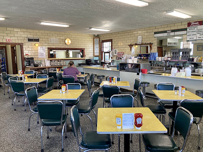 Classic Americana in every corner&mdash;yellow Formica tables, mint-green chairs, and a counter where generations have savored the same perfect scoops.