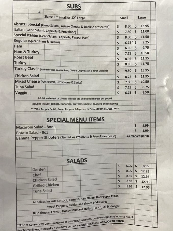 A menu board that reads like a love letter to sandwich perfection. The Turkey Classic with Cooper sharp cheese might just change your life.