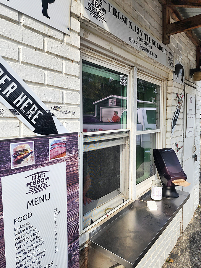 Order window simplicity at its finest. No fancy digital displays here&mdash;just a straightforward transaction between you and your imminent meat happiness.