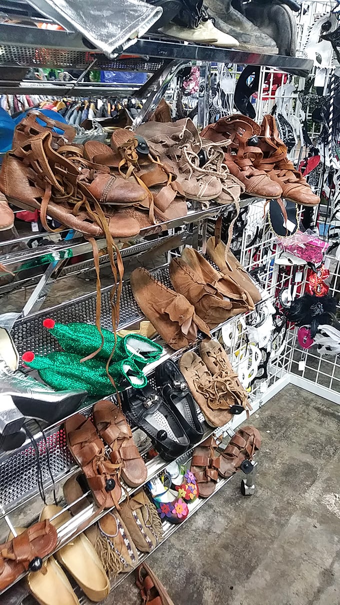 These aren't just any vintage shoes—they're possibly the sandals that walked across ancient Rome (sets) or danced in musical numbers.