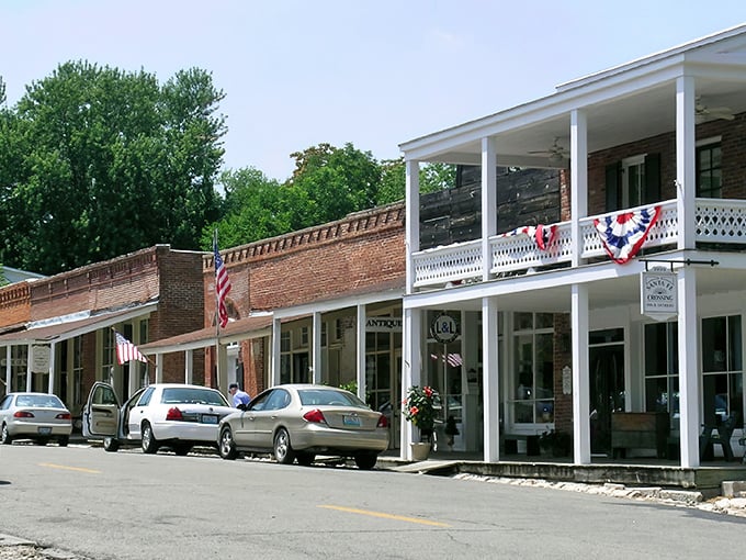 Arrow Rock's timeless main street stretches like a movie set from the Wild West era. 