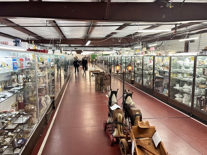 Step into Centerville's time capsule where glass cases guard memories and that horse-drawn carriage isn't just for show.