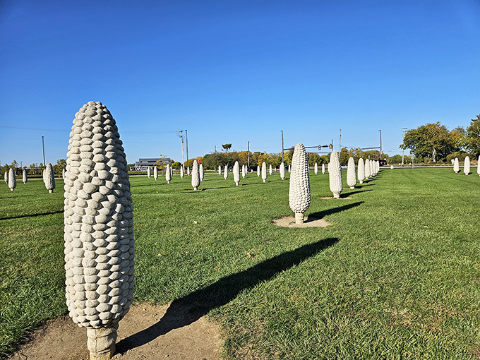 Children of the Corn meets modern art! These concrete kernels turn Dublin into a surreal agricultural wonderland. 
