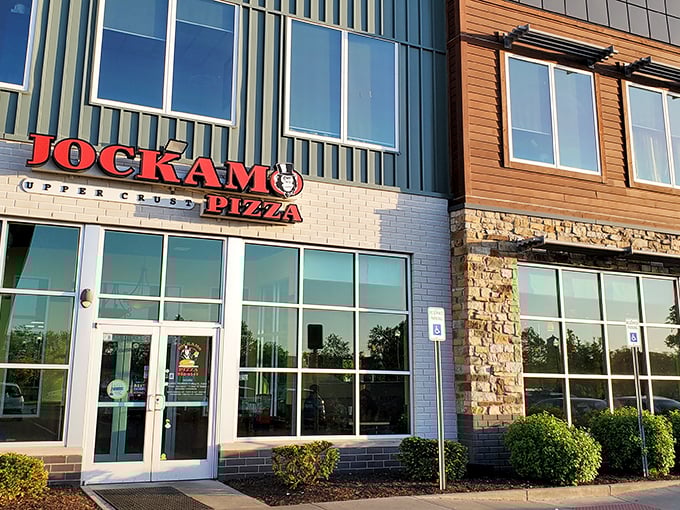 Jockamo's sleek storefront brings "Upper Crust" to life &ndash; modern digs housing some of Indy's most creative pizza combinations.