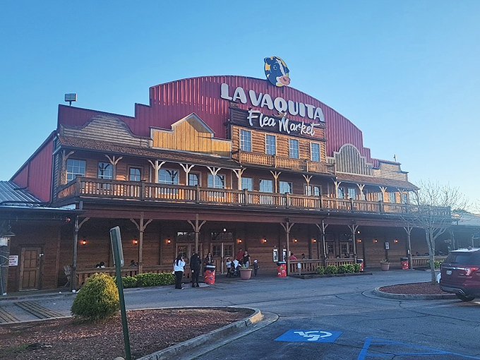 La Vaquita's western-style facade isn't just eye-catching&mdash;it's your gateway to a vibrant marketplace that feels like a mini vacation.