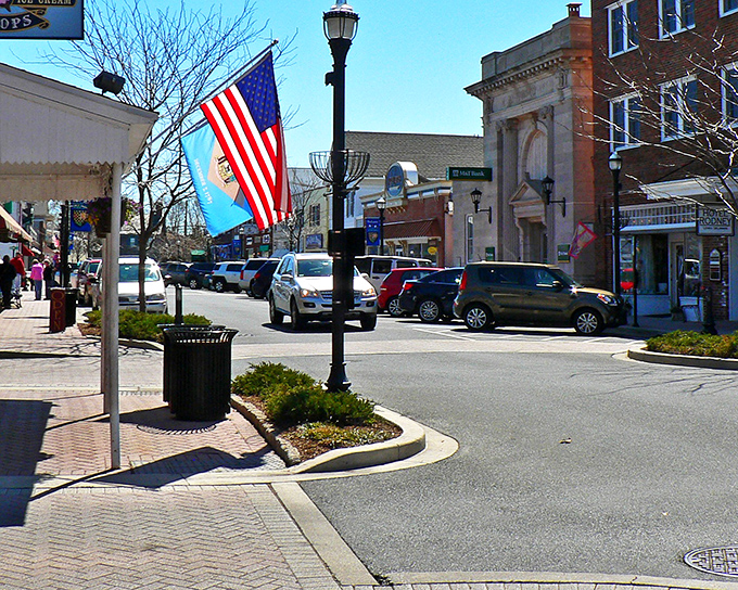 Lewes shows off its patriotic pride with flags waving against a backdrop of shops that have seen centuries of customers come and go.