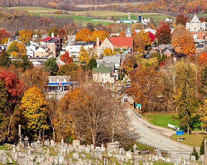 Ligonier's fall foliage transforms this quaint town into nature's masterpiece. Even Bob Ross would add a few more happy trees here.