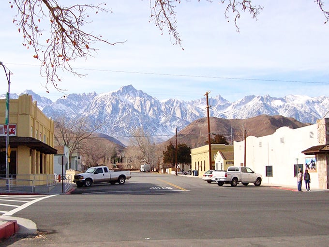 Lone Pine's main street could be a movie set with those majestic Sierra Nevada mountains photobombing every selfie you take.
