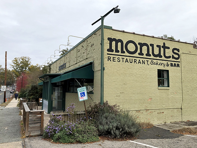 Monuts' unassuming exterior hides Durham's donut revolution. Like finding a speakeasy for carb lovers, this pale yellow building holds delicious secrets.