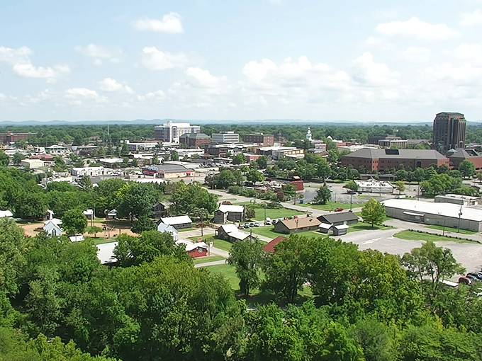 Murfreesboro from above &ndash; a patchwork quilt of urban life and green spaces that invites you to explore.