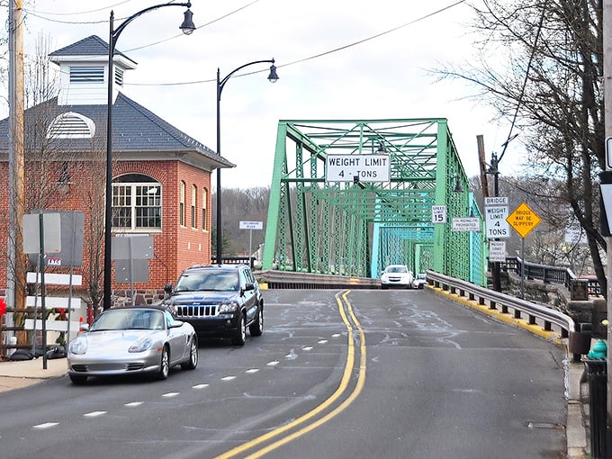 New Hope's iconic green bridge welcomes visitors to a town where the Delaware River provides both stunning views and calming vibes.