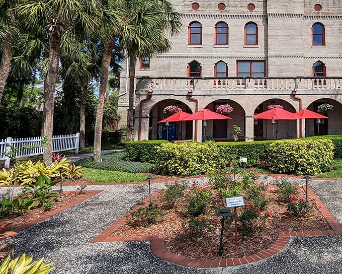 Grand arches and tropical gardens welcome you to a castle where "normal" gets checked at the door.
