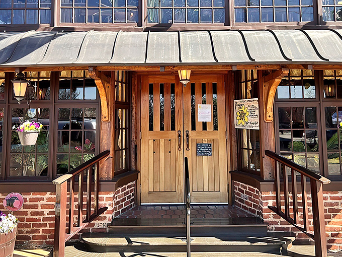 The Yellow Deli's wooden entrance looks like something from a fairy tale&mdash;if that fairy tale ended with "and they ate amazing sandwiches happily ever after."