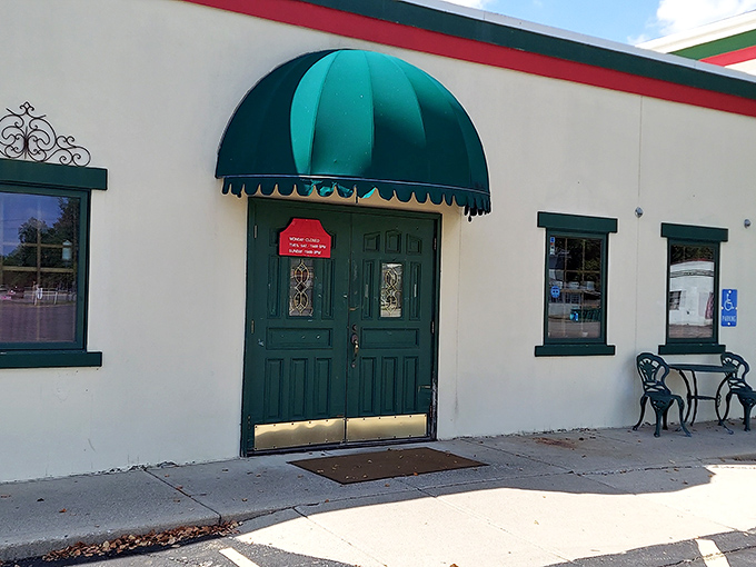 Green doors guarding culinary treasures. Like finding Italy tucked away on a West Jefferson street corner.