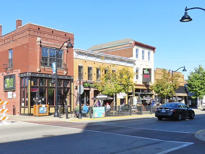 Belleville's downtown area feels like a movie set for the quintessential American small town, complete with angled parking that nobody's in a rush to fill.