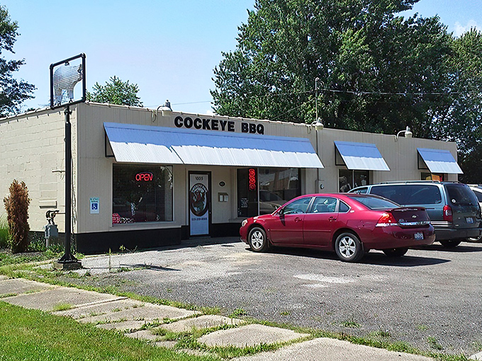 That "OPEN" sign is the most beautiful word in the English language when you're craving authentic smoked goodness.