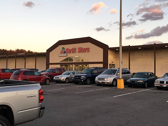 As the sun sets, this thrift wonderland still buzzes with shoppers searching for that perfect something at a perfect price.