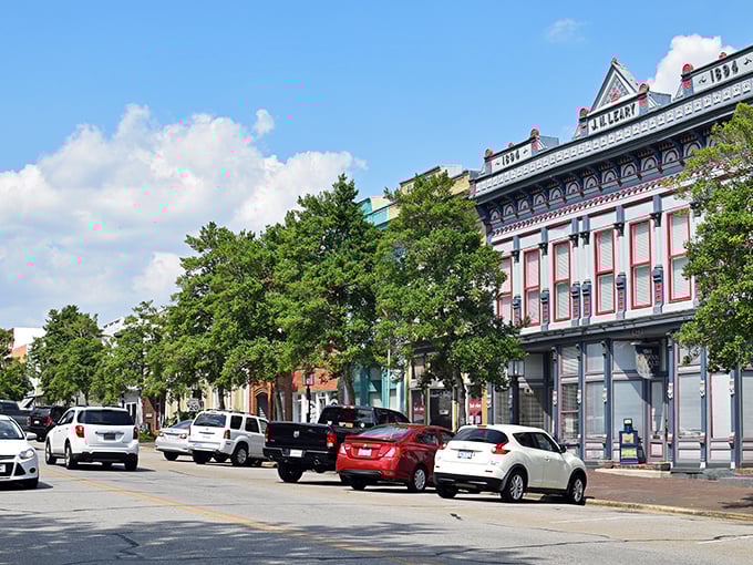 The kind of Main Street where you half-expect to see locals in period costumes just going about their regular Tuesday.