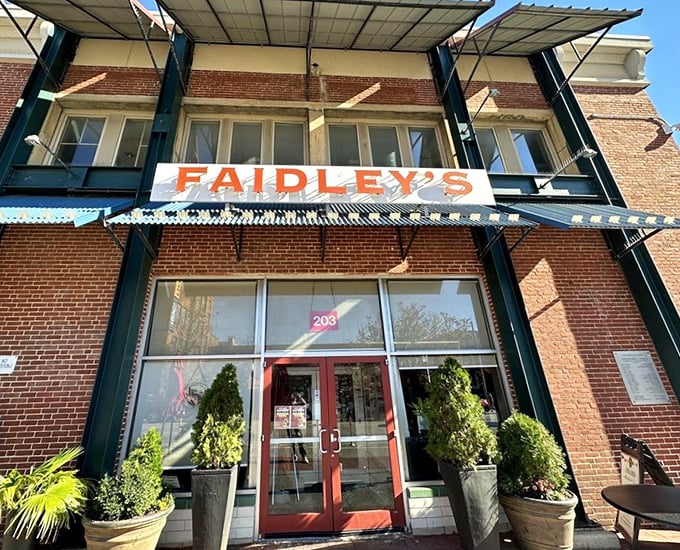 Lexington Market's crown jewel stands tall and proud. Faidley's blue awning signals you've arrived at crab cake paradise.