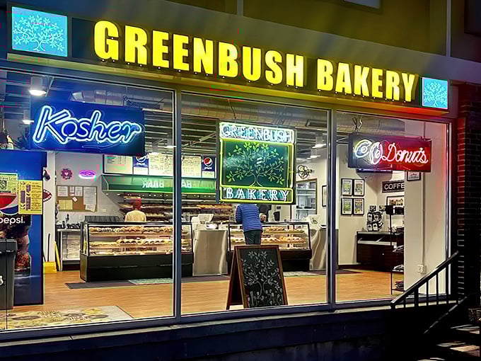 Night owls rejoice! Greenbush Bakery's illuminated display cases beckon with sweet temptations when most bakeries have long closed their doors.