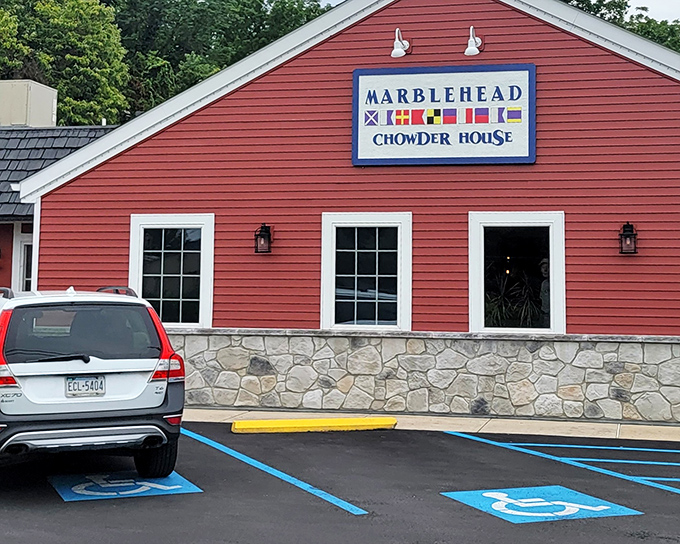 Nautical flags flying high above Marblehead signal what sailors have known for centuries &ndash; incredible chowder awaits within!