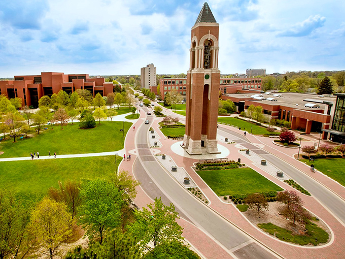 Muncie's campus views offer postcard-perfect scenes. Where education and affordability come together in perfect harmony.