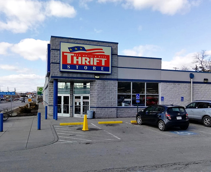 Thrift store royalty in Pittsburgh! Red, White & Blue's unassuming exterior hides a wonderland of affordable treasures inside.