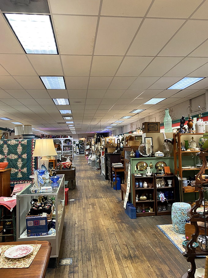 Wooden floors creak with history as you wander through displays that would make your grandmother say, "I had that!"