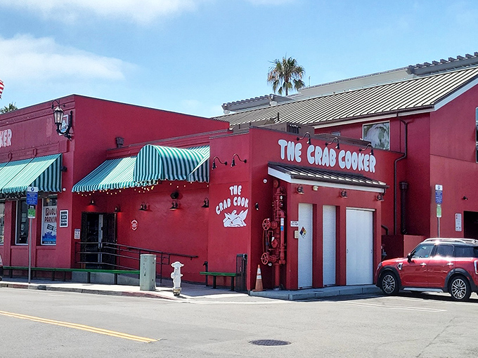 No-frills and all thrills! The Crab Cooker's bold red building houses seafood treasures that would make Neptune himself line up for a table.