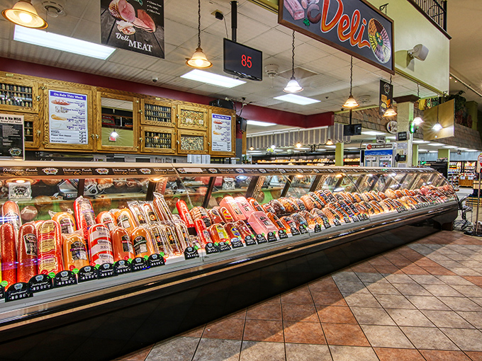 This meat counter stretches longer than the line at Disney World. The difference? This wait is absolutely worth it.