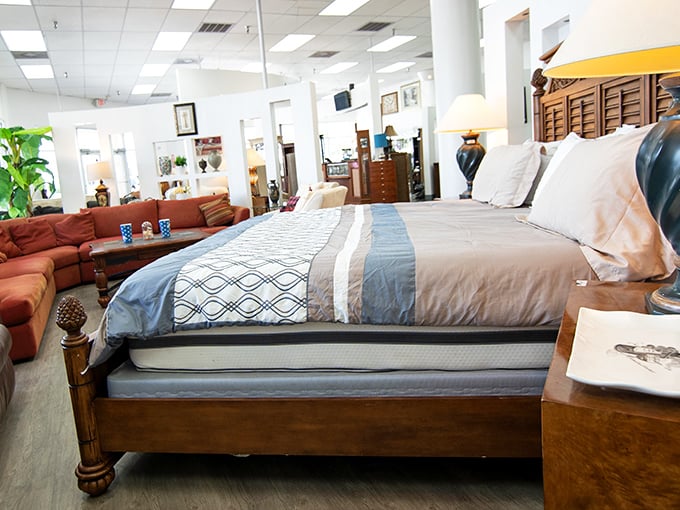 This isn't just a bed; it's a statement piece that whispers, "Yes, I have excellent taste, and no, I didn't pay full price."