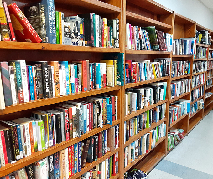 Bibliophiles, prepare to lose track of time! These wooden shelves hold everything from beachy romances to mysterious whodunits.