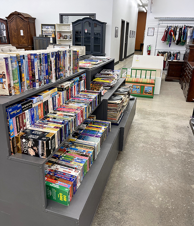A bibliophile's dream and a Netflix queue in physical form. From bestsellers to forgotten classics, these shelves hold stories waiting for new readers.