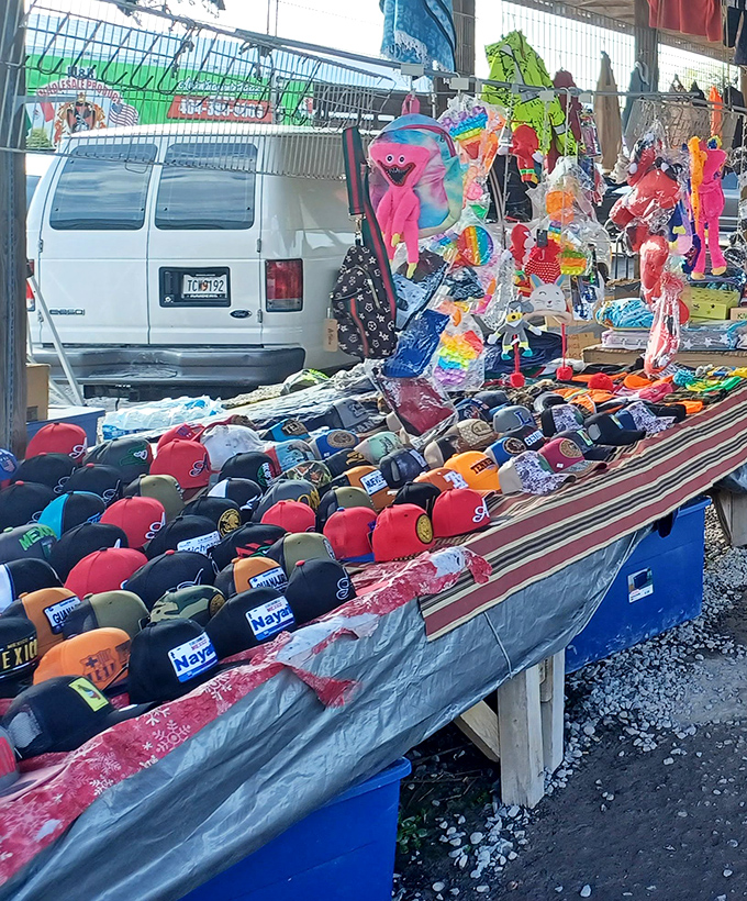 Baseball cap heaven! Every team, color, and style imaginable creates a sea of headwear possibilities. Your perfect cap is hiding somewhere in this collection.
