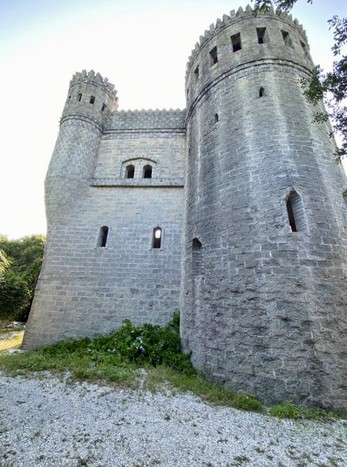 From this angle, the castle's impressive stonework reveals itself. Those aren't movie props&mdash;that's real craftsmanship bringing Ireland to the Sunshine State.
