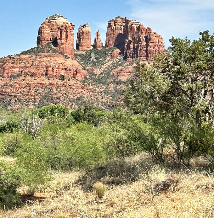 Cathedral Rock stands majestically above the landscape, nature's own Notre Dame that never needs renovation and always inspires spiritual awe.