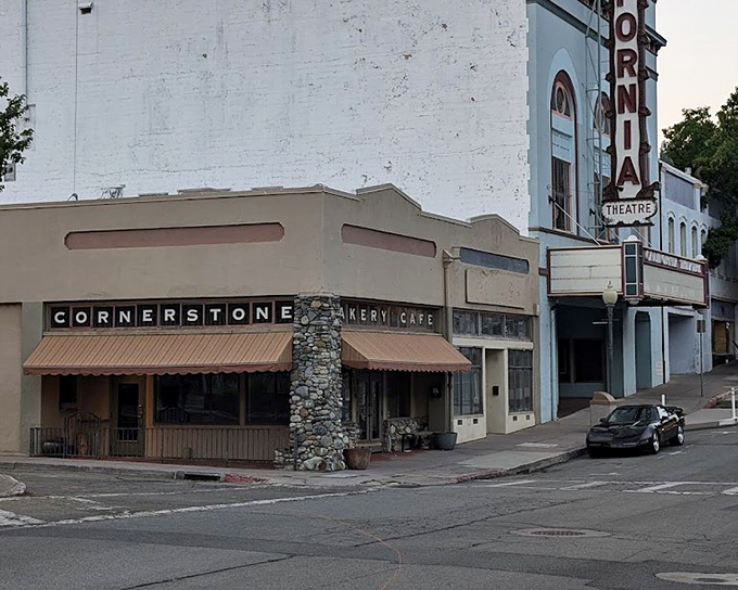 Cornerstone Bakery & Cafe sits at the intersection of "charming" and "delicious." Stone column meets vintage signage in this downtown anchor.