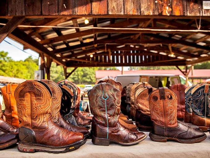 These boots weren't made just for walking—they're storytellers with leather-bound tales of rodeos past and country roads traveled.