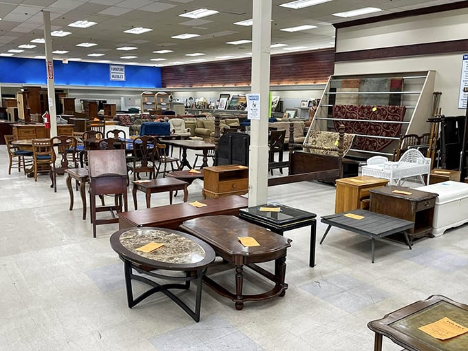 A furniture department that rivals an IKEA showroom, minus the relationship-testing assembly instructions and impossible-to-pronounce Swedish names.