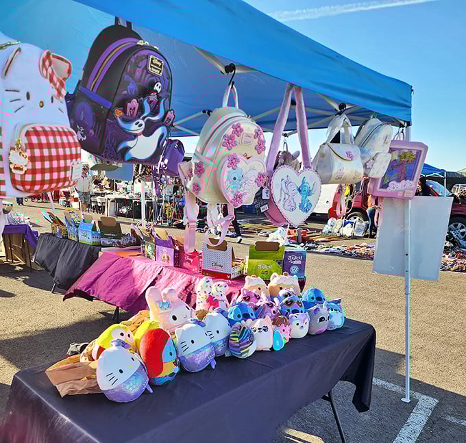 Plush paradise! These colorful critters and character bags aren't just merchandise&mdash;they're future family members waiting to be adopted into loving homes.