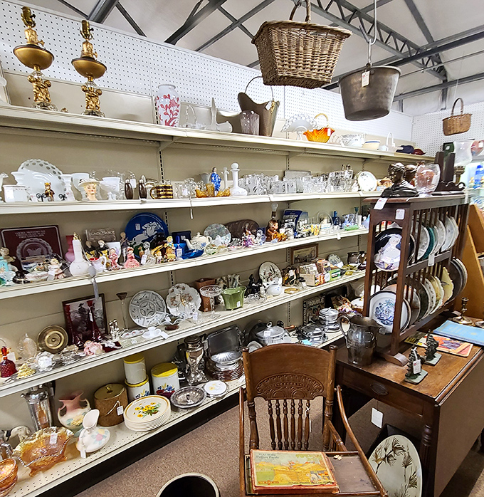 Grandma's china cabinet exploded and organized itself into a collector's paradise. Every shelf tells a different family's story.