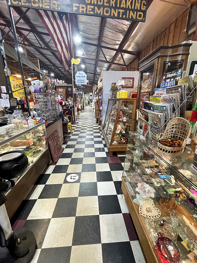 That classic black and white checkered floor isn't just stylish—it's your yellow brick road through decades of American memories.