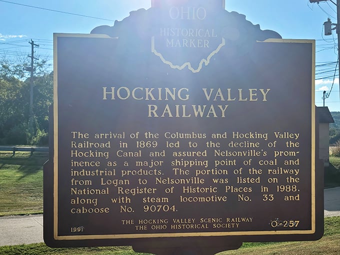 History buffs rejoice! This marker tells the tale of how trains transformed the Hocking Valley from quiet countryside to bustling industrial corridor and back again.