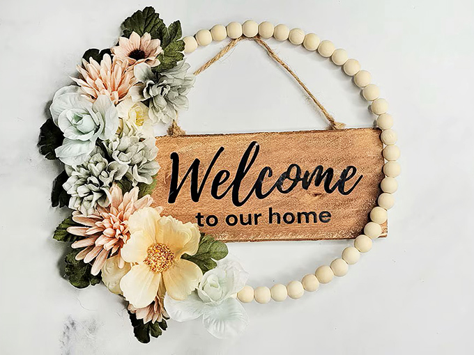 Farmhouse chic meets penny-pincher paradise. This wooden bead wreath would make Joanna Gaines do a double-take at the price tag.